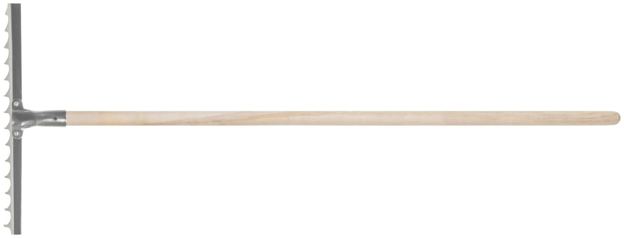 Грабли, витой зуб, нержавеющая сталь, 14 зубьев, с деревянным черенком