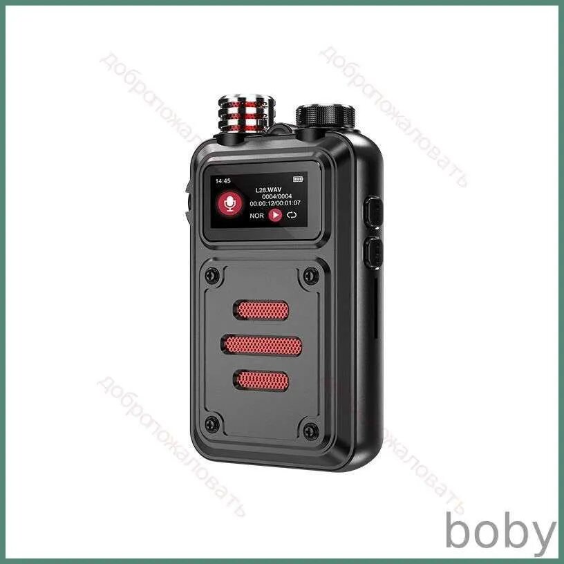 MP3-плеер с диктофоном 32 ГБ, черный, с шумоподавлением и трехмерным звукоснимателем