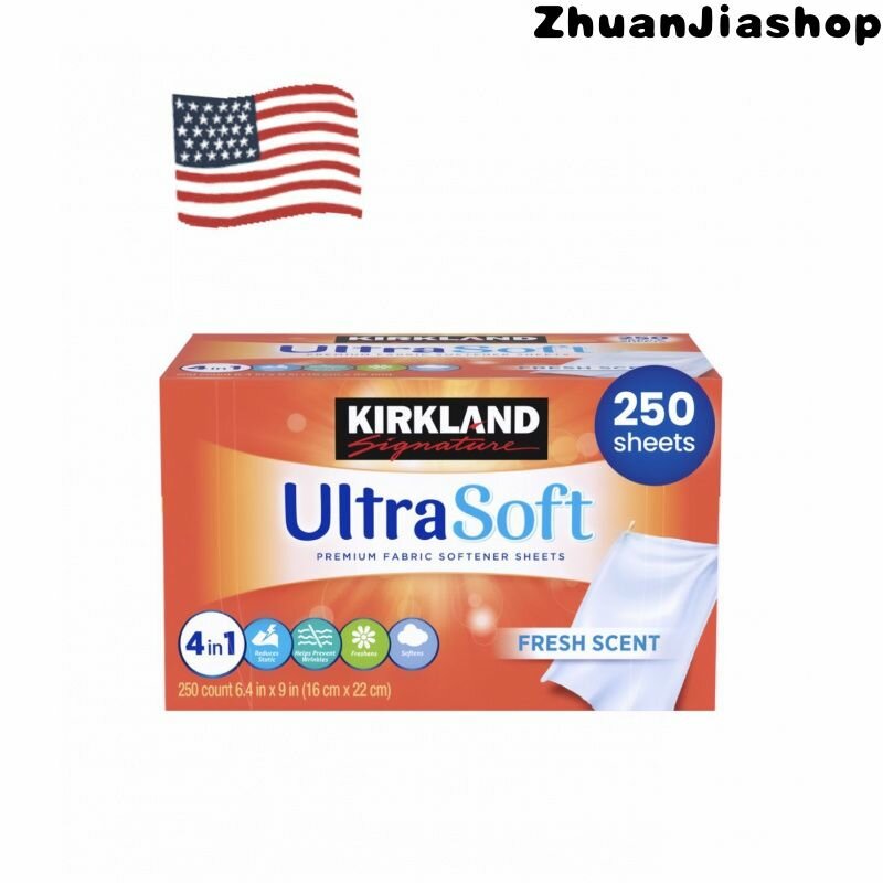 Kirkland Signature , Листы салфетки для сушки белья для сушильных машин , кондиционер для смягчения ткани , аромат свежести