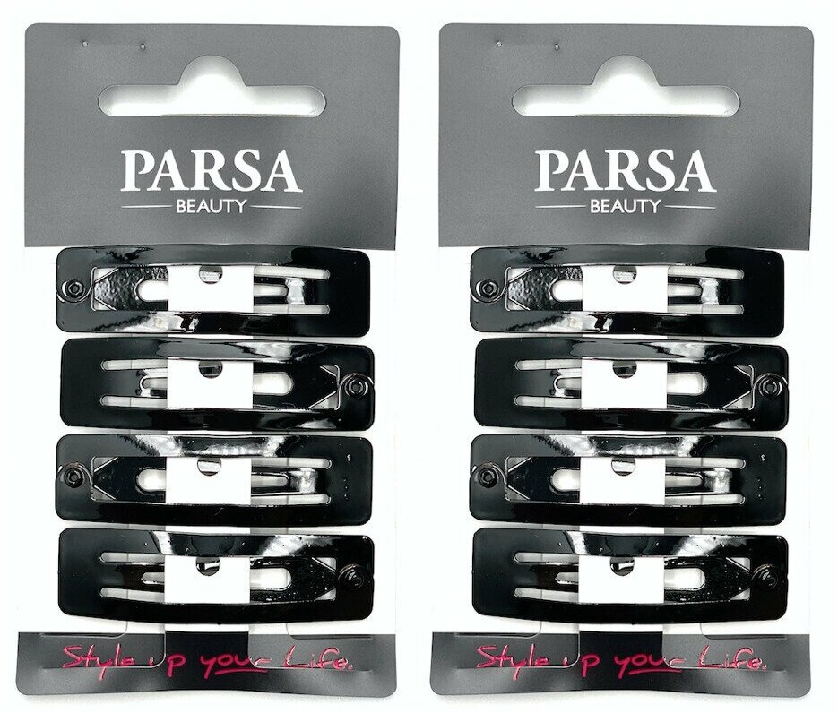 Заколка для волос клик-клак 8 шт. чёрный PARSA BEAUTY 27283