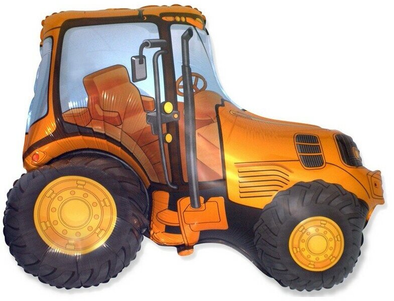 Фольгированная фигура с гелием - Трактор, Оранжевый (94 см)