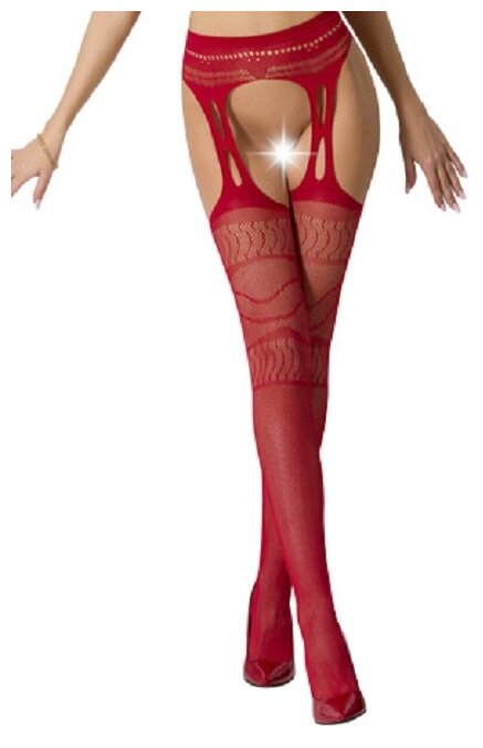 Чулки с поясом Passion Erotic Line S 020 Red
