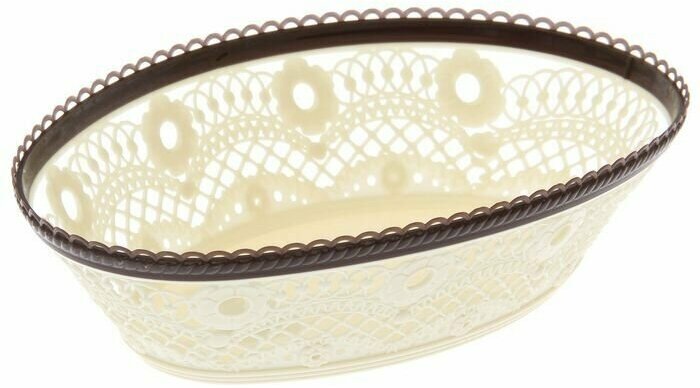 Ваза для хлеба и фруктов "Кружево", пластиковая, без крышки, цвет коричневый