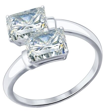 Кольцо наборное, серебро, 925 проба, родирование, фианит