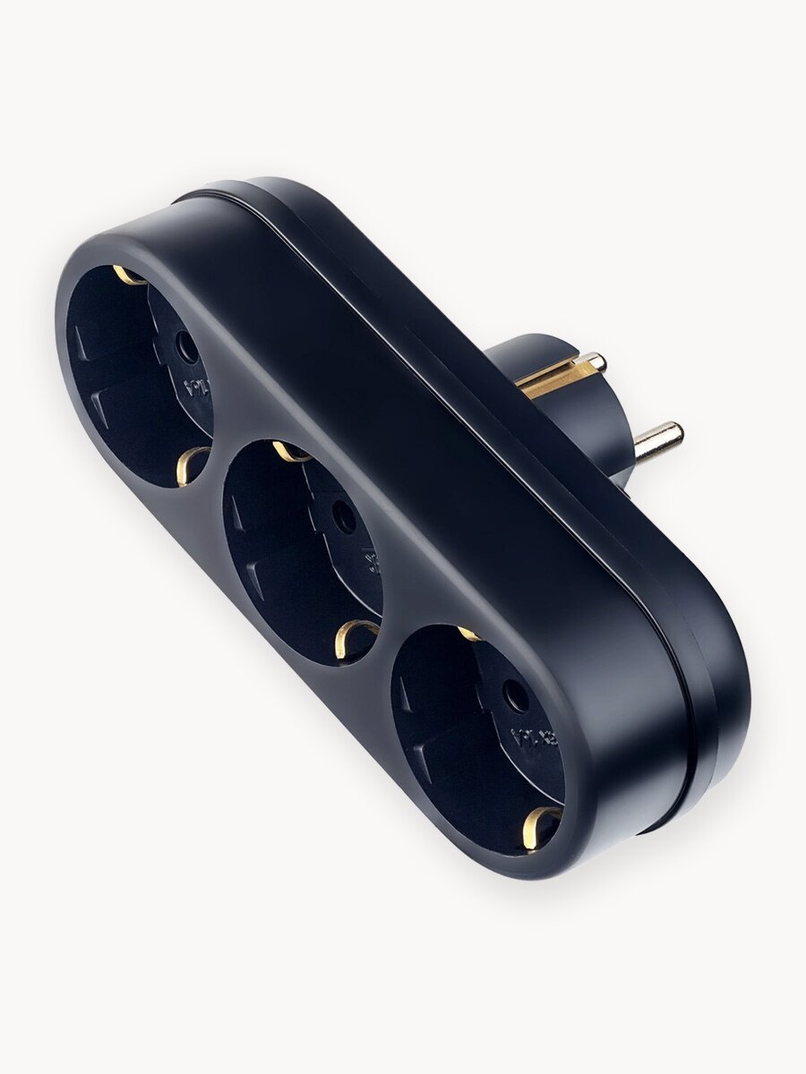 Сетевой разветвитель Perfeo "RU POWER' 3 гнезда, 16А, с заземлением, черный (3L3)