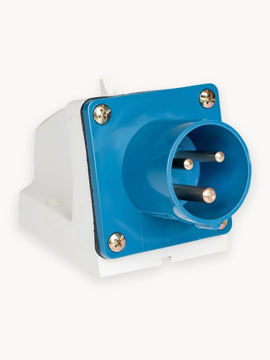 Вилка силовая стационарная 220В 16А EKF IP44 2Р+РЕ однофазная трехпроводная 513