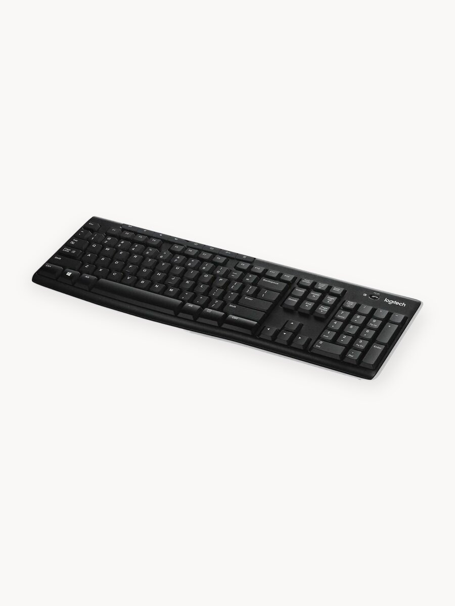 Клавиатура Logitech K270, USB, Радиоканал, черный + белый с гравировкой [920-003058]