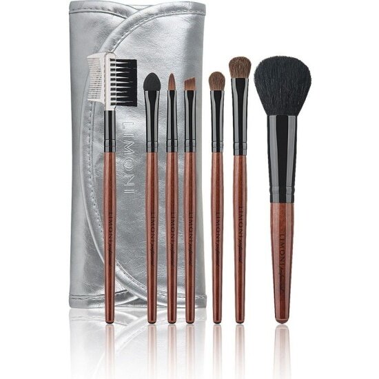 Набор кистей для макияжа Limoni Silver Travel Kit , 7 предметов (в чехле)
