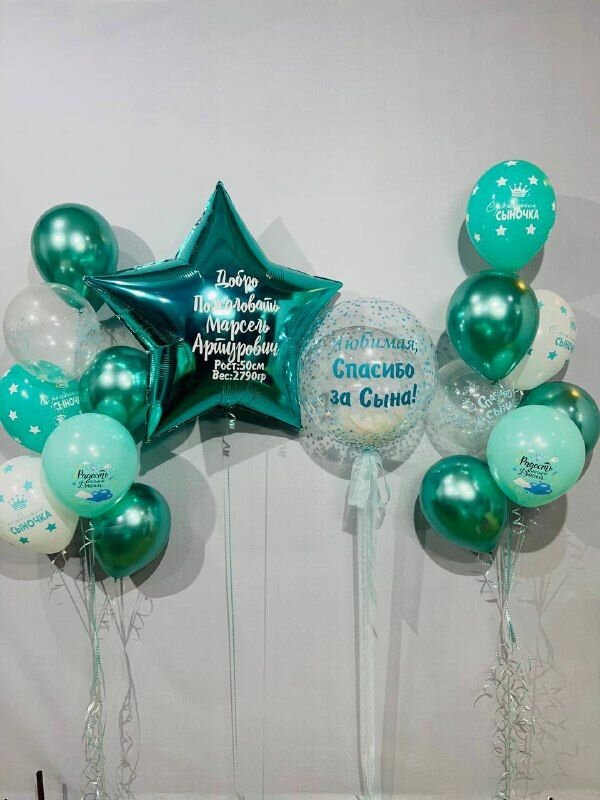 Набор гелиевых шаров на выписку из роддома