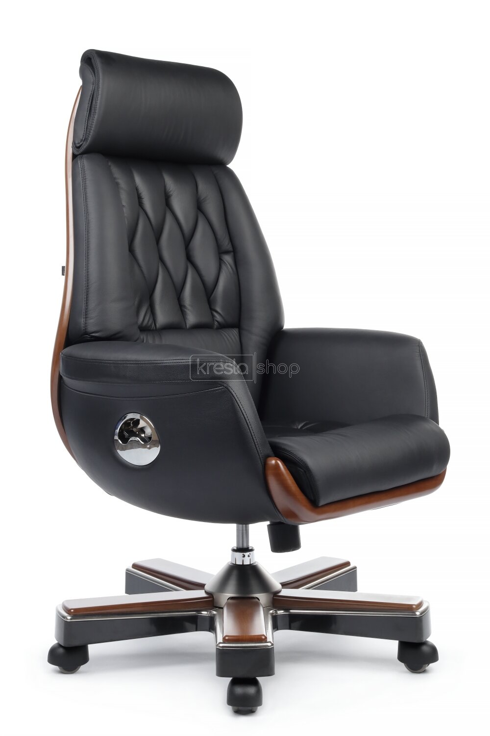 Кресло для руководителя Riva Design Байрон / Byron YS1505A черная кожа