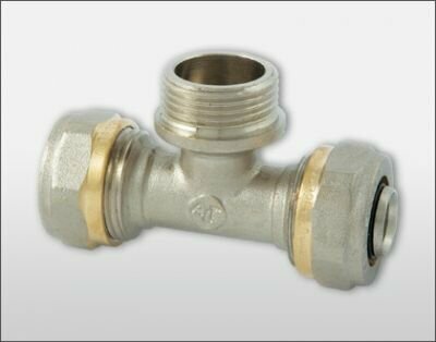 Тройник обжимной "ALtstream" 16 х 1/2" с наружной резьбой