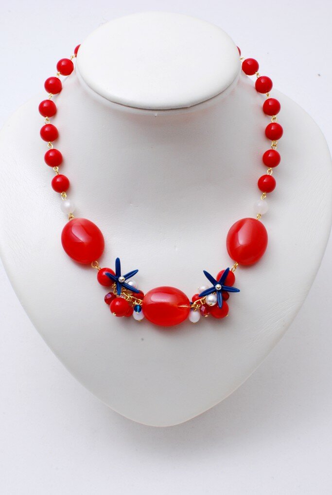 Колье, стекло