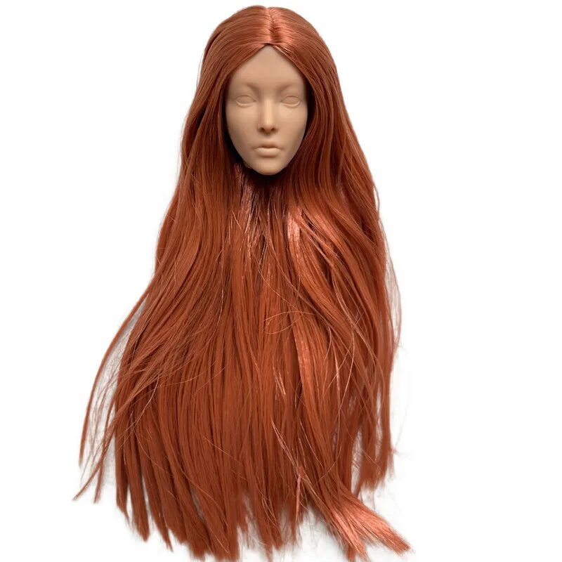 Кукольные головки MENGF пластиковые 1/6 Оранжевый, dark brown 2