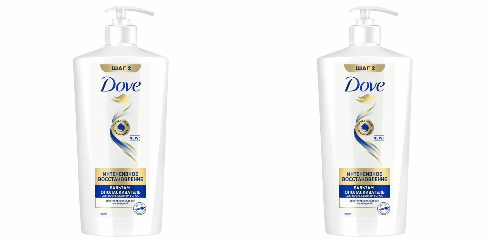 Dove Бальзам-ополаскиватель для волос, Интенсивное восстановление, 630 мл, 2 шт