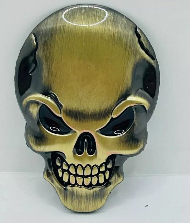 Металлическая наклейка Шильдик череп