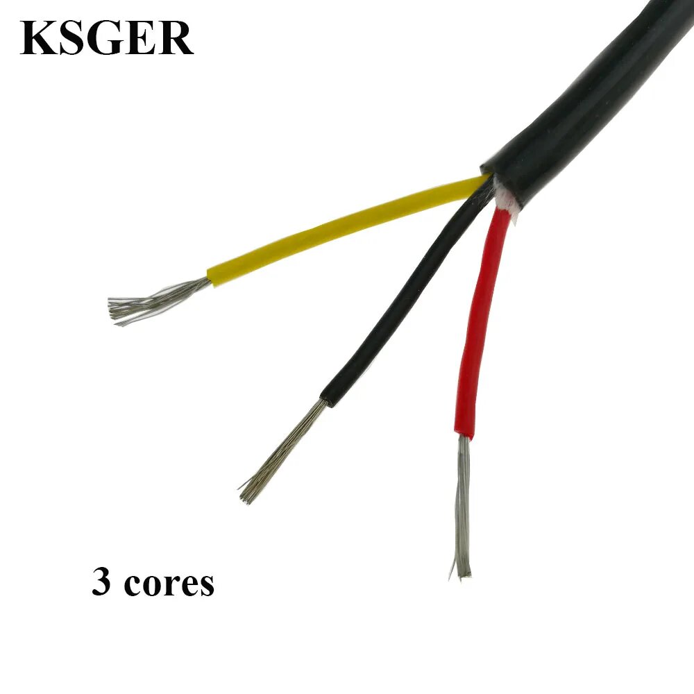 KSGER Силиконовый провод для паяльной станции T12 3 4 5 6 8 жил 0,3 кв. мм 3m, 3 cores