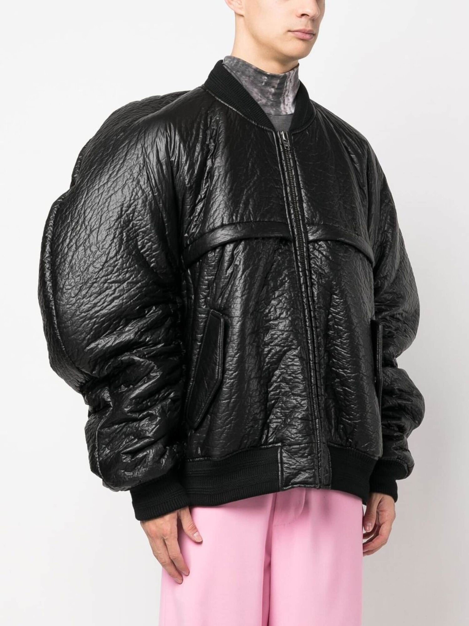 Куртка Walter Van Beirendonck Cercle bomber jacket, размер 48, black/black — фото 1