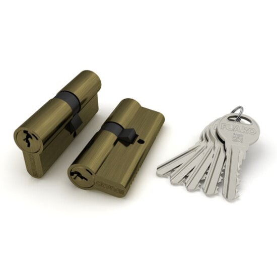 Цилиндровый механизм Fuaro R300/60 mm-BL (25+10+25) AB бронза 5 кл. Блистер