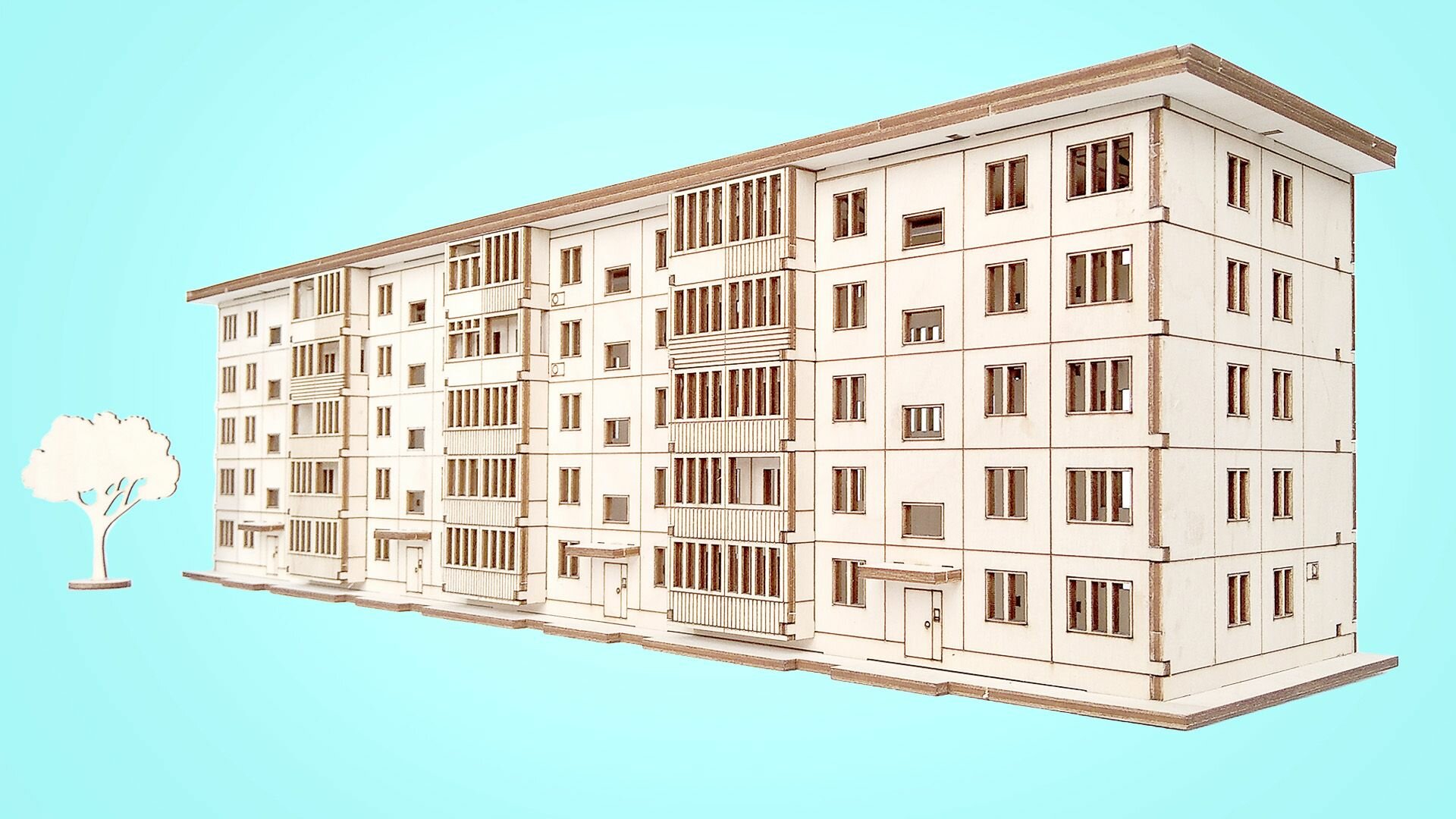 Панелька хрущевка пятиэтажка - сборная модель