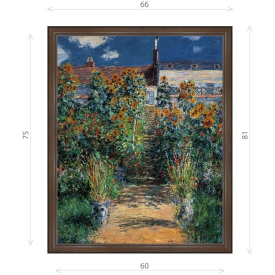 Картина Декор Депо Клода Моне Сад художника Матовая бумага в раме без стекла 81х66 см