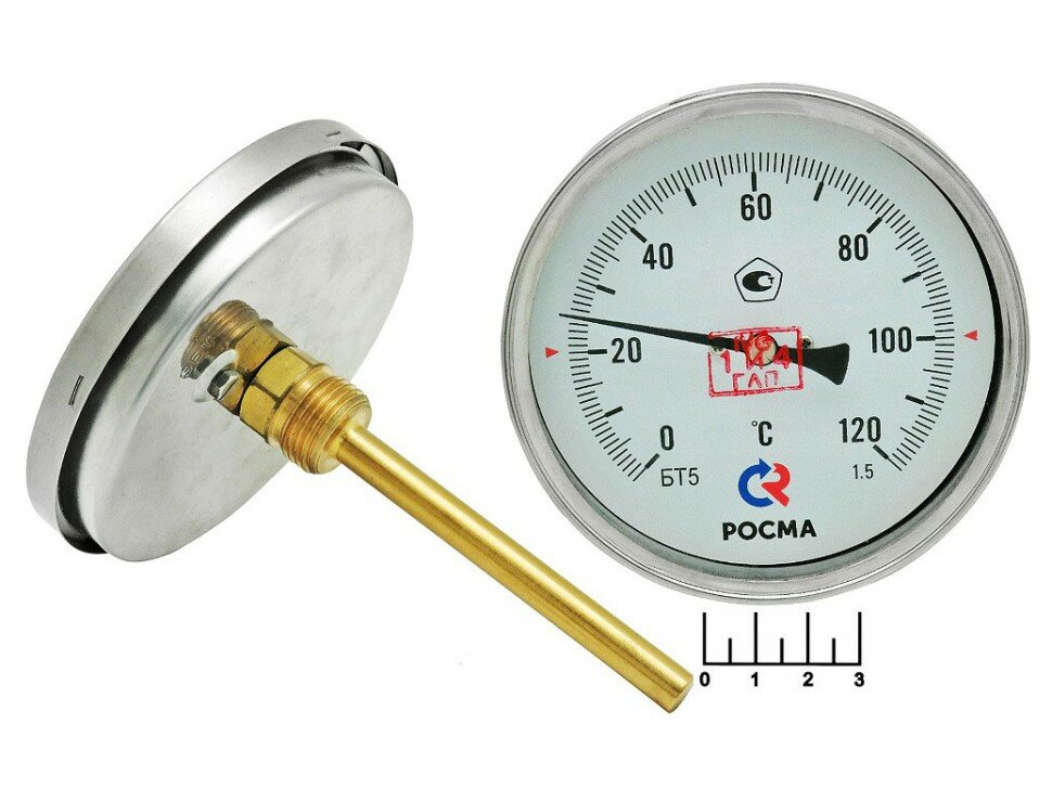 Термометр биметаллический стрелочный (0.+120C) БТ5