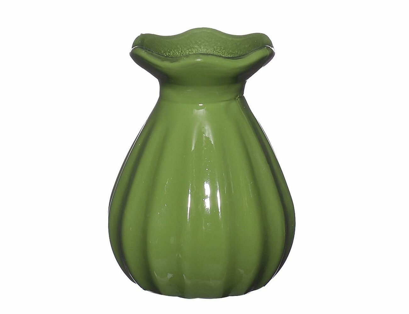 Стеклянная ваза, зелёная, 9 см, 4 SEASONS