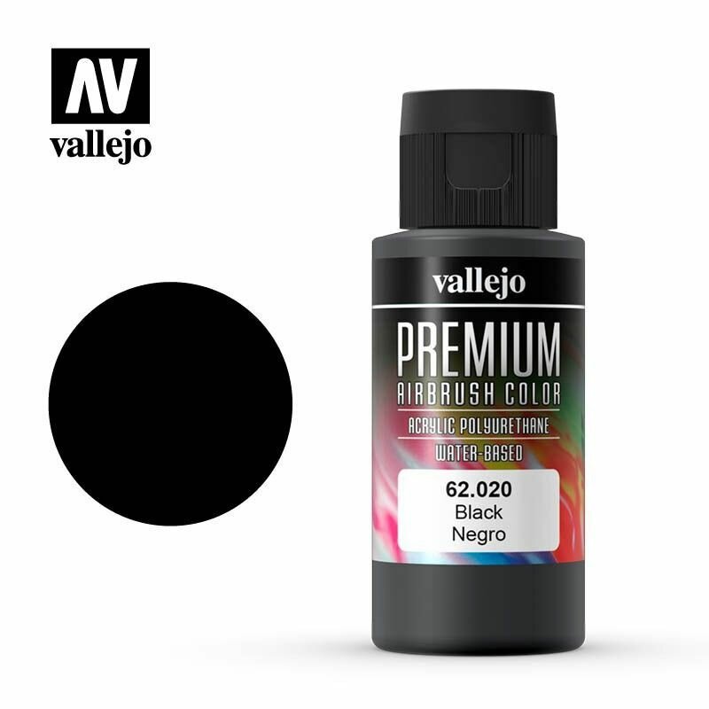Краска Vallejo серии Premium Color - Black 60мл.