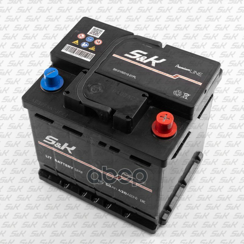 "Premium Line" Аккумуляторная Батарея Smf [12V 50Ah 420A B13] S&K арт. SK-0100015-01PL