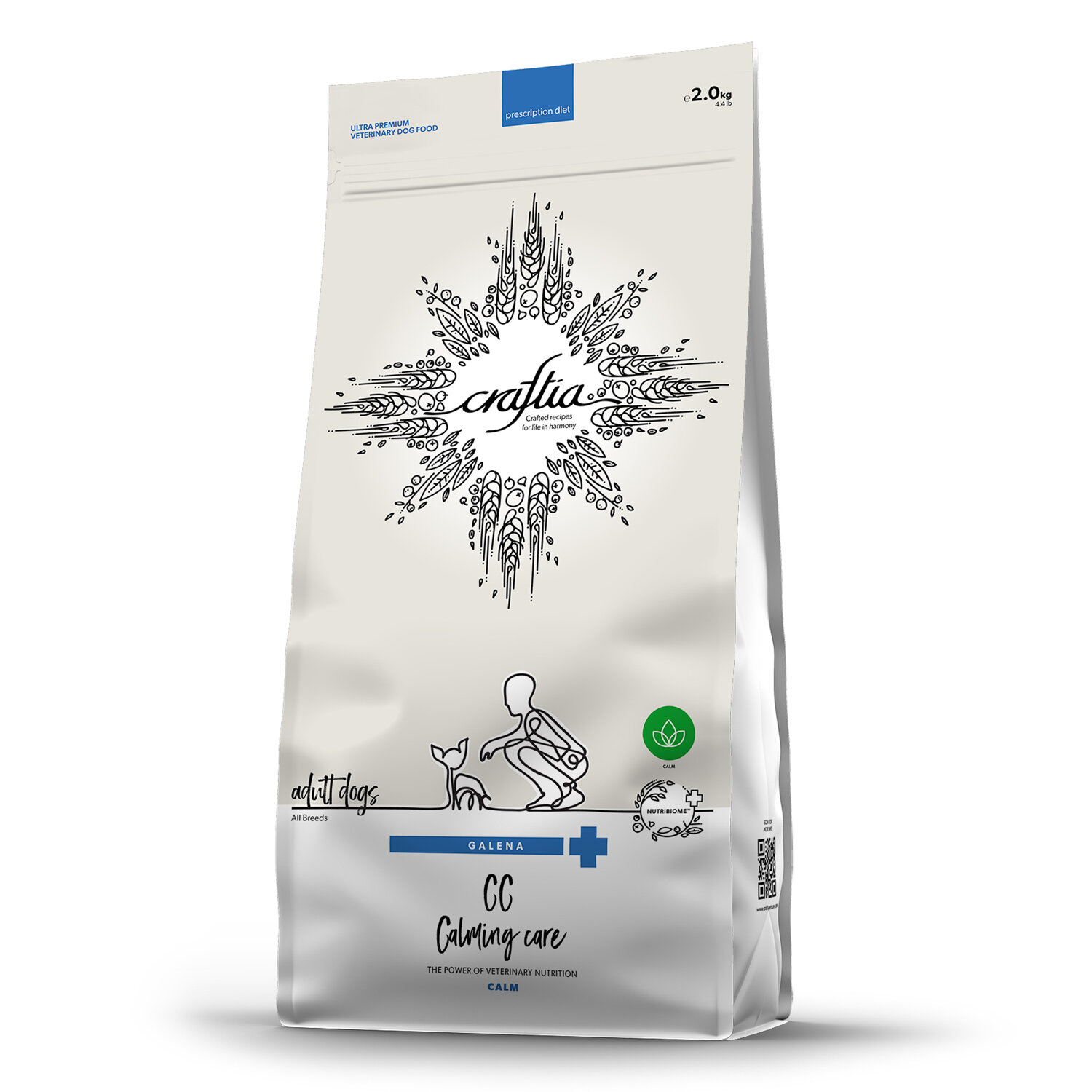 Ветеринарная диета CRAFTIA GALENA DOG CALMING CARE Калминг для собак при стрессовых ситуациях 2 кг, срок до 08.05.2026