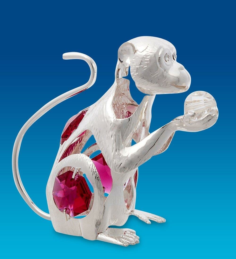 Фигурка Обезьяна посеребр. с цв. кр. A2066094 Crystal Temptations, Металл, кристалл