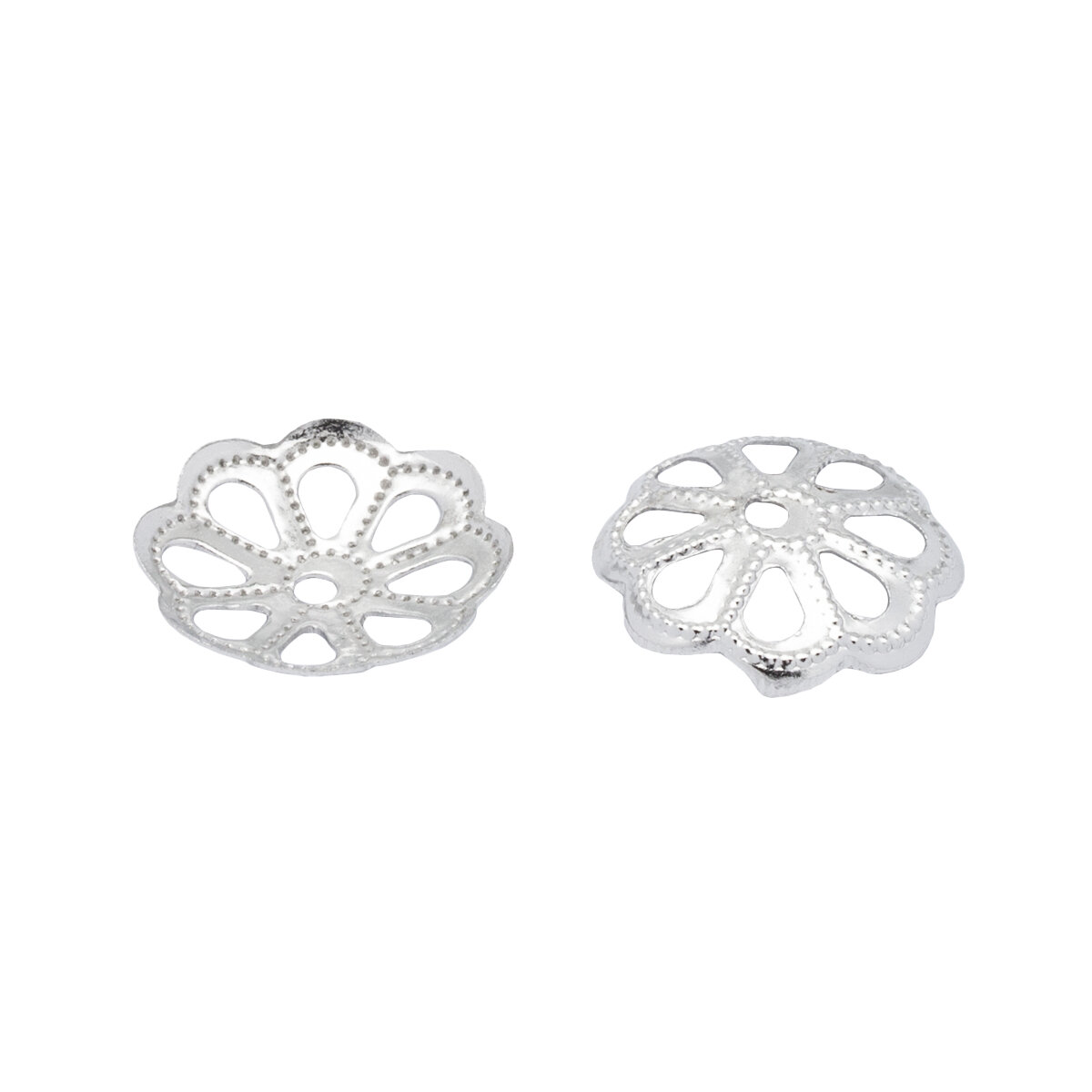 Шапочки для бусин, 12 мм, 30 шт, Astra&Craft (Никель) (4AR199)