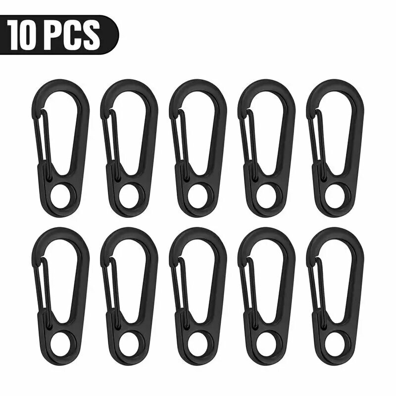 Металлические карабины-зажимы 5/10/20 шт Черный, 10pcs-black