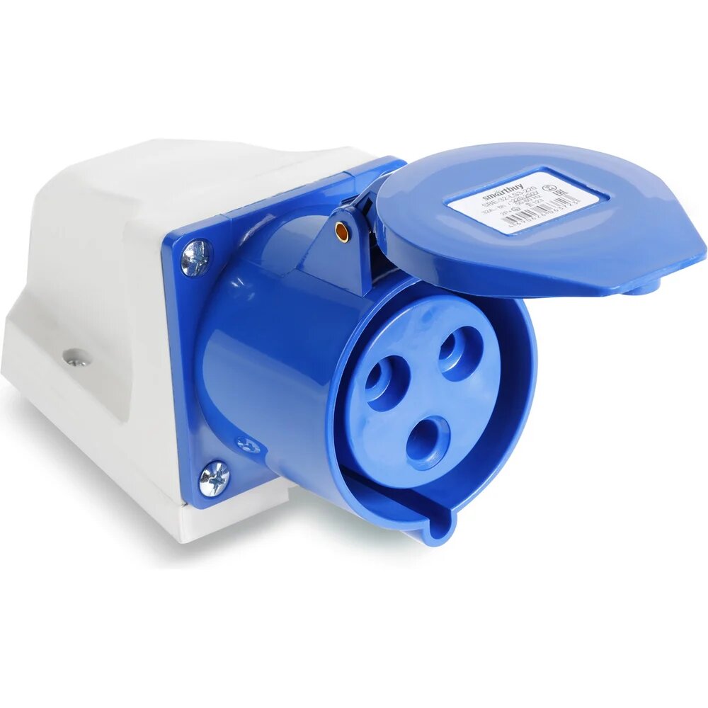 Розетка Smartbuy стационарная наружная 123 2Р+РЕ 32А 220В IP44, SBE-32-LS3-220