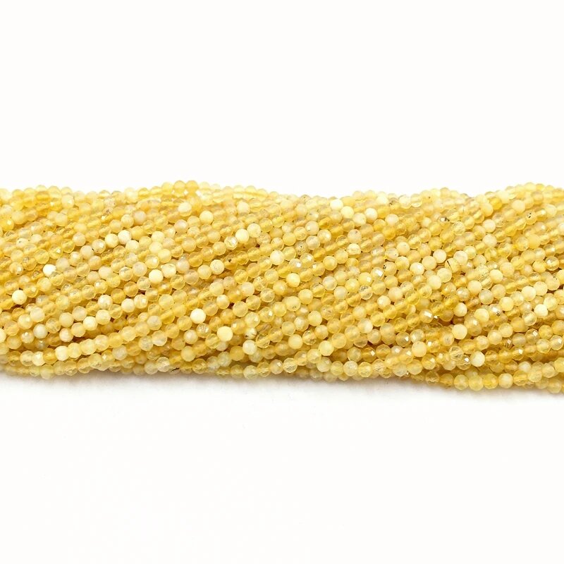 Бусины из желтого опала, 3 мм