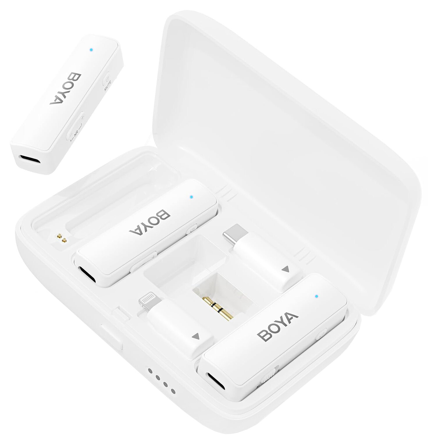 Беспроводной петличный микрофон (2 шт) Boya Multi-Compatible 2.4 GHz Dual-Channel Wireless Microphone System (BOYALINK-W) White