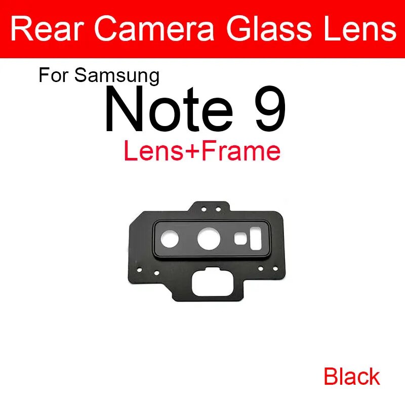 Задняя камера Samsung Note 9, Lens+Frame, Black