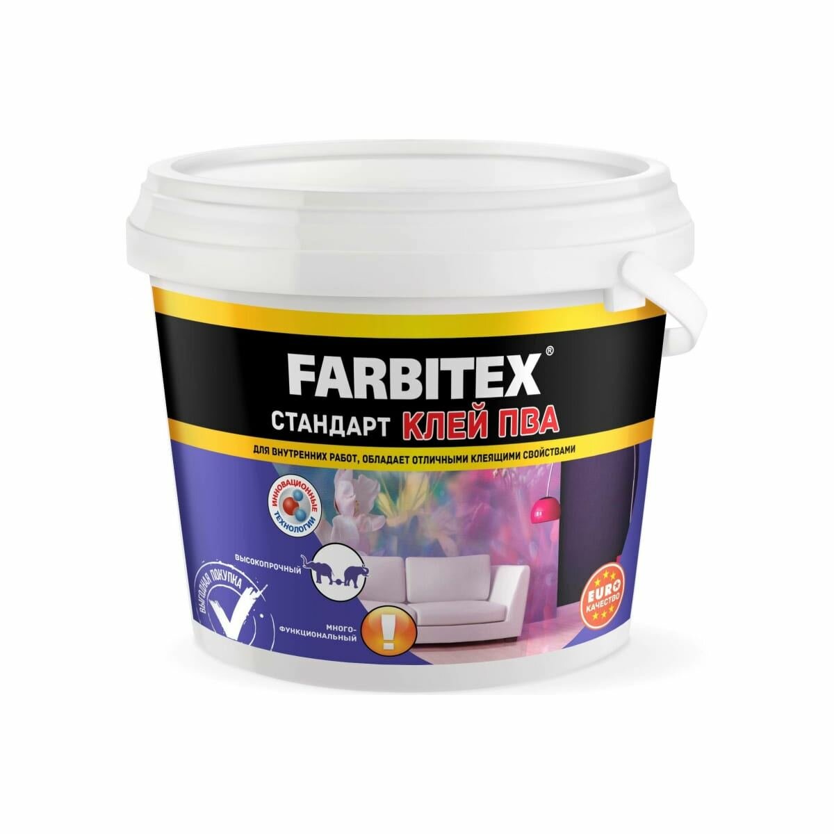Клей ПВА стандарт FARBITEX, 2,3 кг