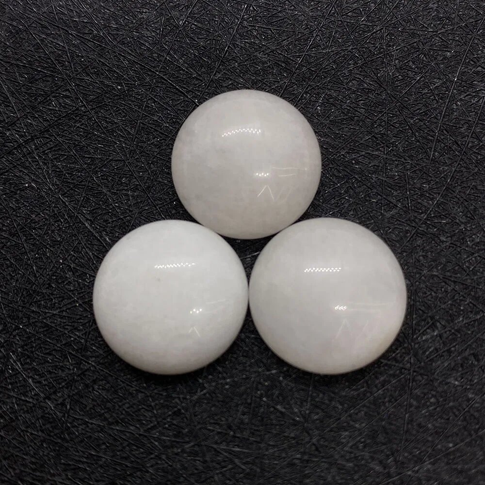 Кабошоны из натурального камня 2 шт. Белый, 4mm-2pcs, White Jade