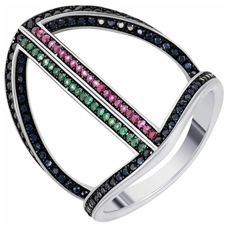 Кольцо на фалангу, широкое, серебро, 925 проба, родирование