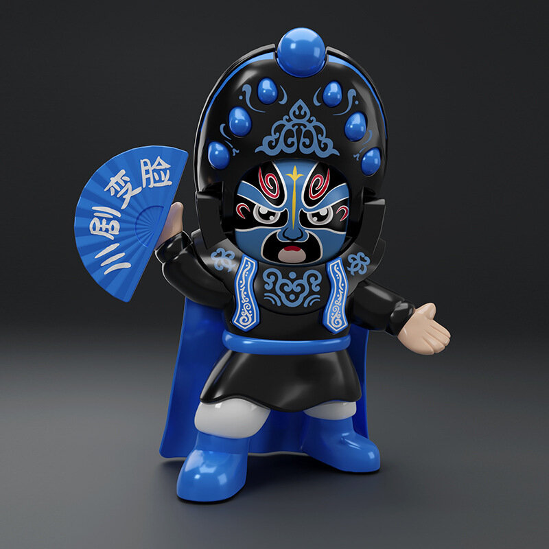 Кукла для изменения лица Сычуаньская опера для лица Сычуаньская опера изменила лицо [синий] opp-сумка