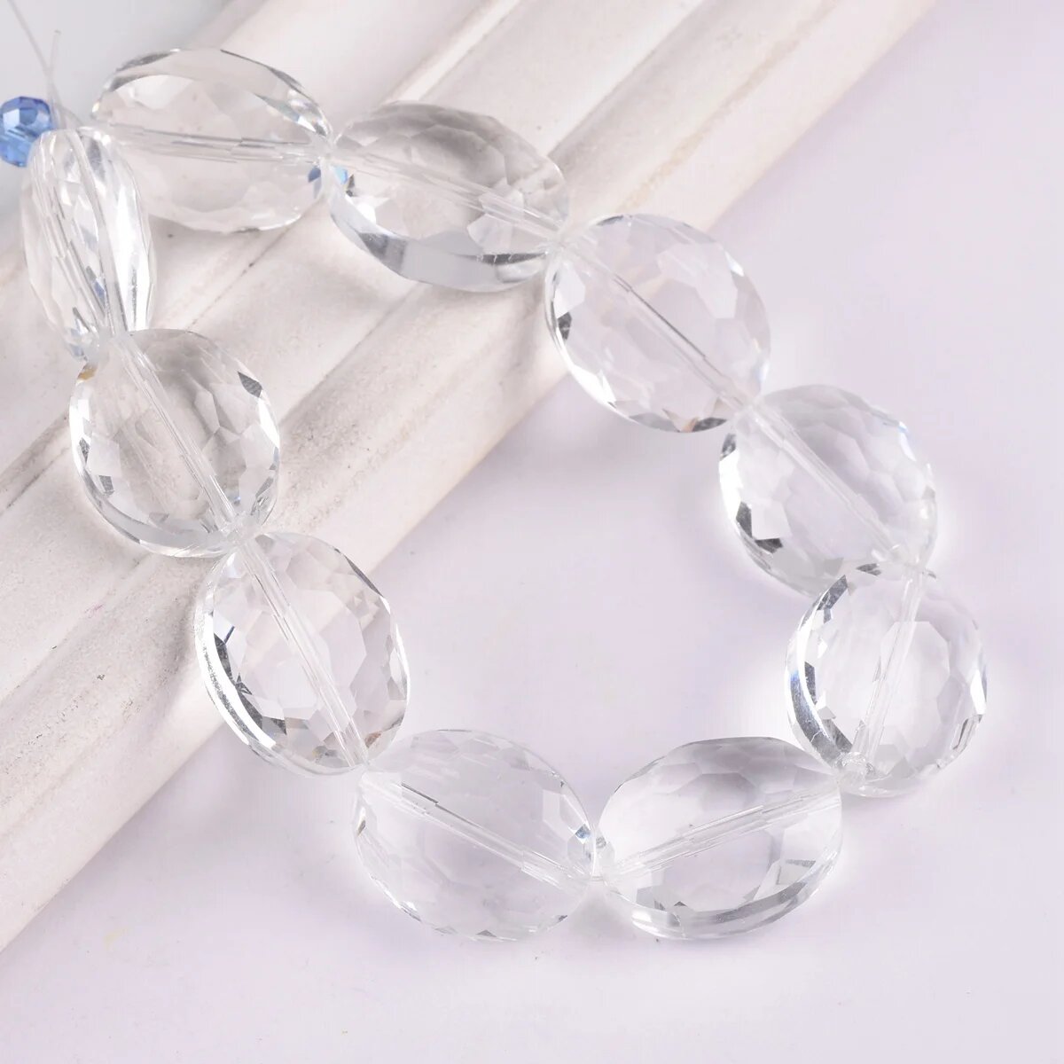 Dreamzeal овал граненые бусины из стекла 10 шт. 12x9mm, Clear