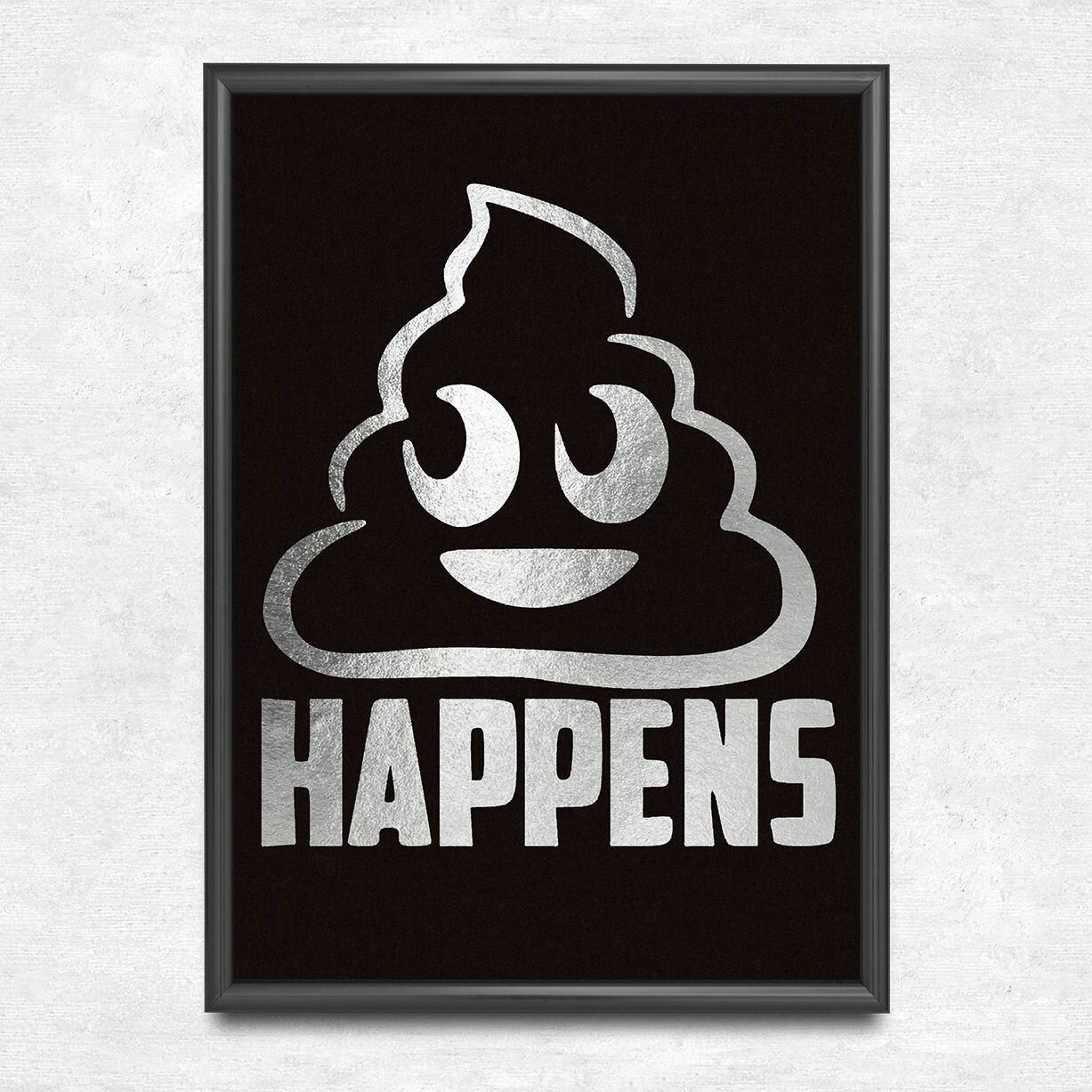 Постеры для интерьера. Постер с надписью. Happens. Плакат для кухни, гостиной, спальни, кабинета