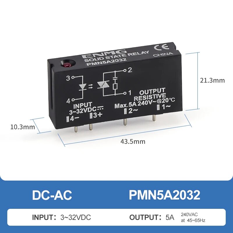Мини твердотельное реле ENMG PMN5D6132 24В DC-AC PMN5A2032 5A