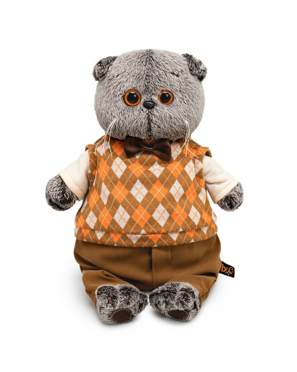 BUDI BASA Кот Басик в трикотажном жилете 19см Ks19-271