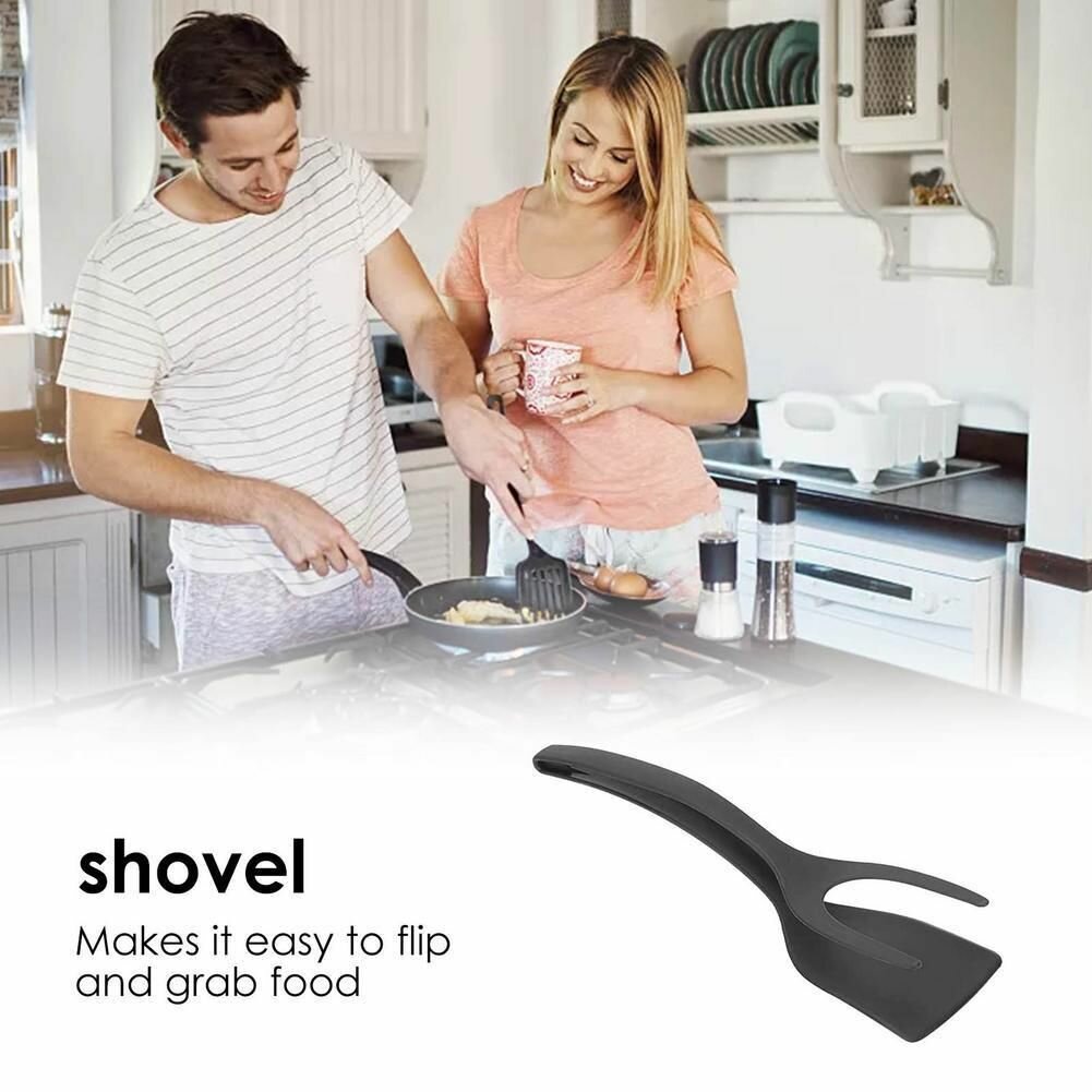 Универсальная кулинарная лопатка 2 в 1 для переворачивания и захвата продуктов идеальный помощник для яиц, мяса, рыбы и блинов