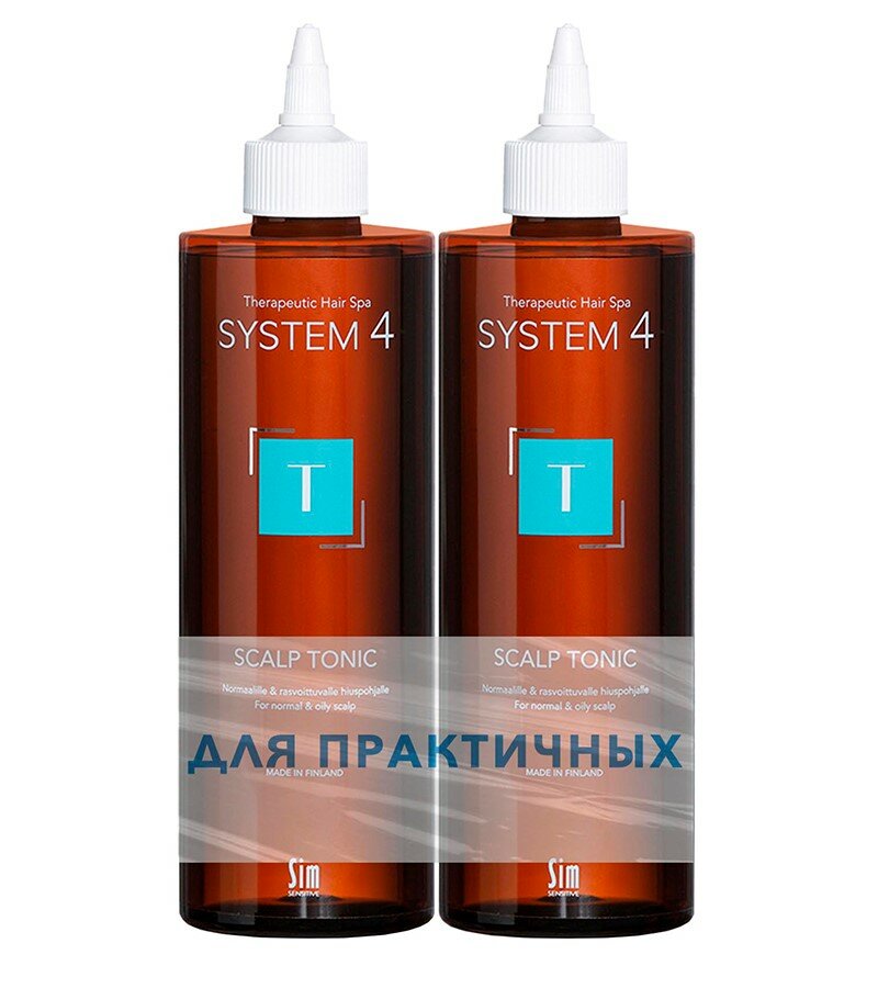 System 4 набор для практичных для роста волос/тоник несмываемый т для нормальной и жирной кожи головы 500 мл 2 шт./