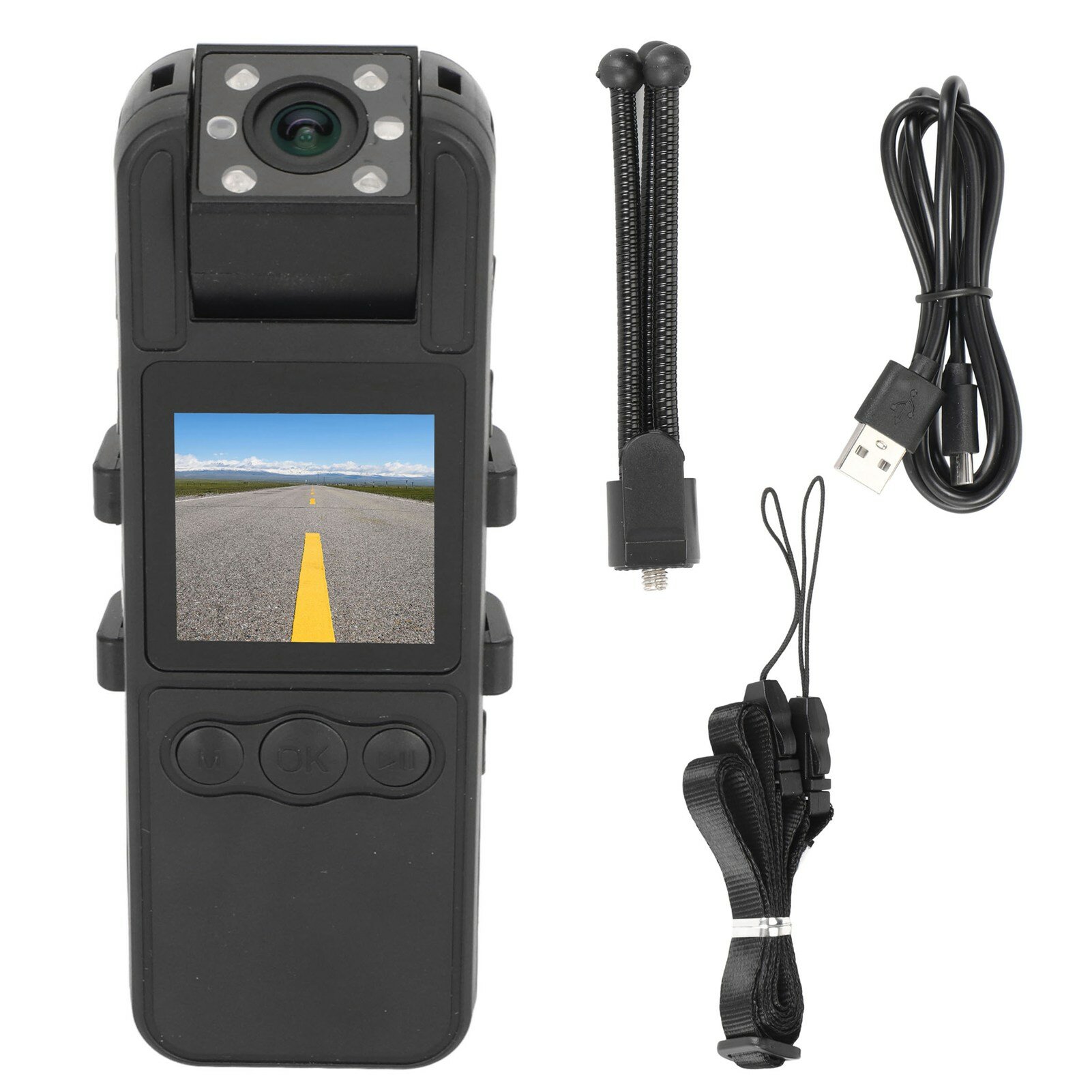 Back Clip Video Recorder 1.3 в цвете экрана типа C 670mah 1920x1080 180 градусов вращающихся линз ночной инфракрасная камера для домашнего спорта для домашнего вида спорта