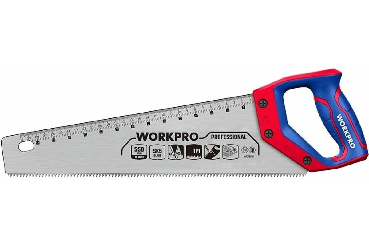 Ножовка по дереву, 550 мм, 7TPI Workpro WP215008