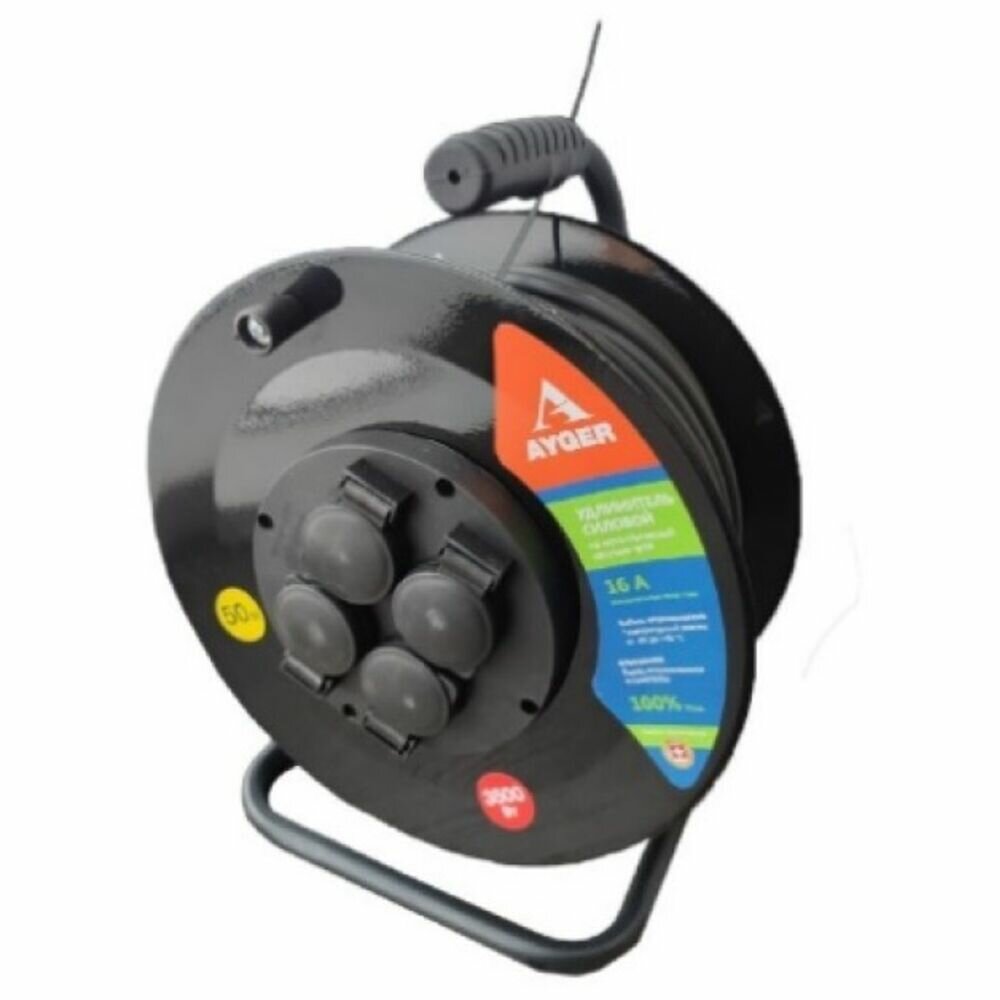 АYGER КГ 3х1,5 50м на металлической катушке IP 44 (c/з) 50033