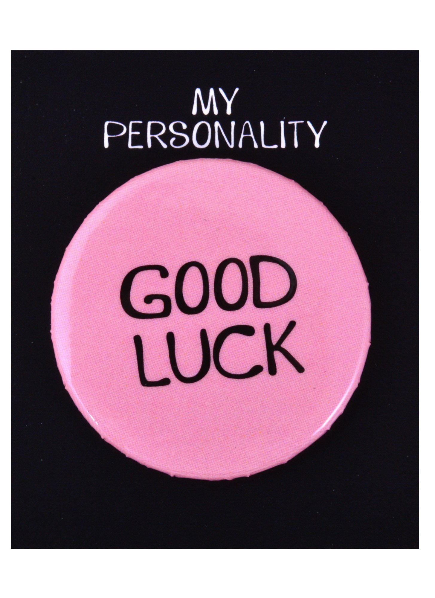 Значок круглый Good Luck (розовый) (металл) (38см) (ЗН2021-007)